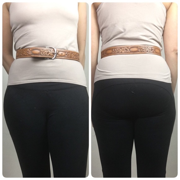 looper | Accessories | Looper Floral Tooled Leather Belt | Poshmark